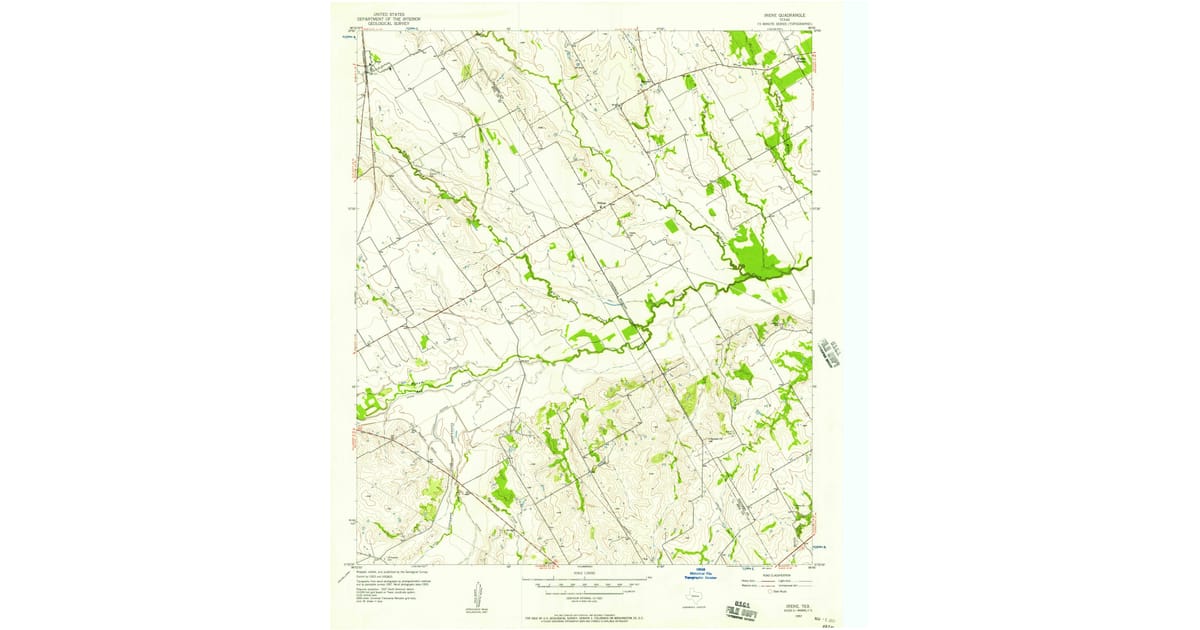 1957 Map of Irene, Hill County, TX — High-Res | Pastmaps