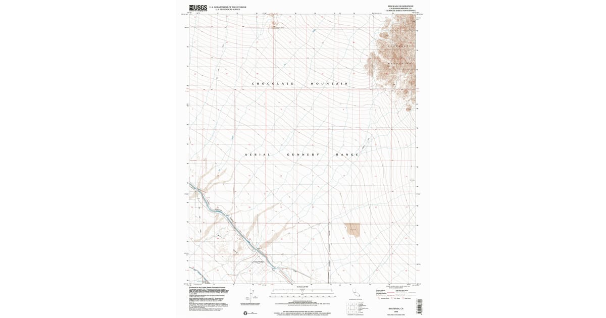 1998 Map of Iris Wash, Imperial County, CA — High-Res | Pastmaps
