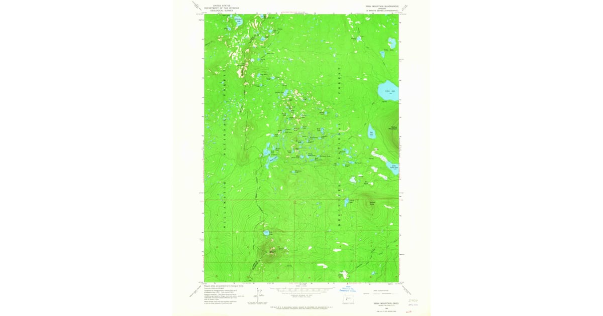 1963 Map of Irish Mountain, Deschutes County, OR — High-Res | Pastmaps