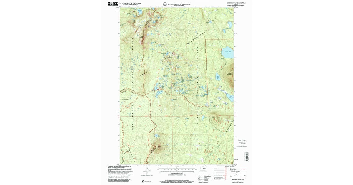 1997 Map of Irish Mountain, Deschutes County, OR — High-Res | Pastmaps