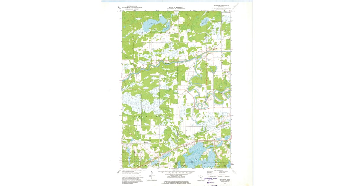 1973 Map of Iron Hub, Crow Wing County, MN — High-Res | Pastmaps