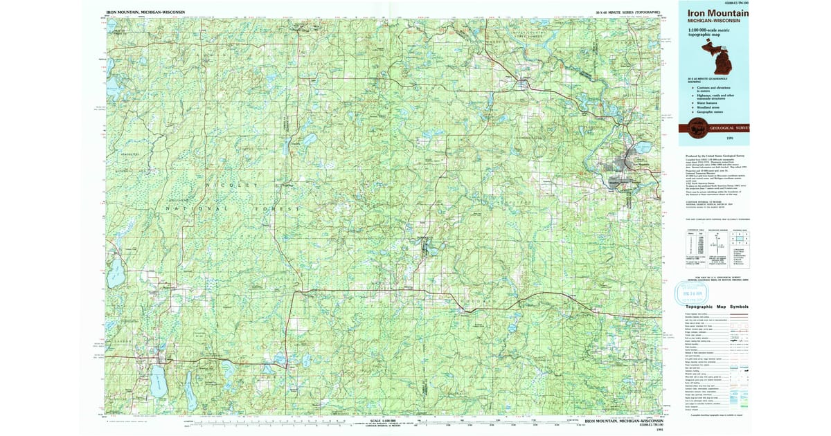 1990s Maps of Dickinson County, MI | Pastmaps