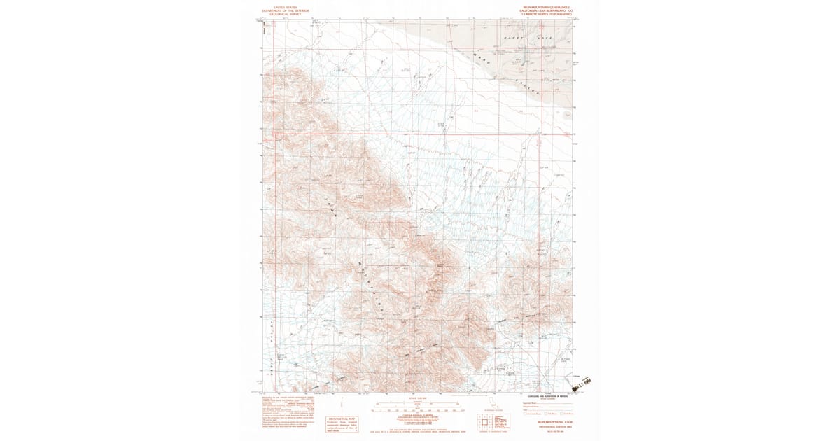 1983 Map of Iron Mountains, San Bernardino County, CA — High-Res | Pastmaps