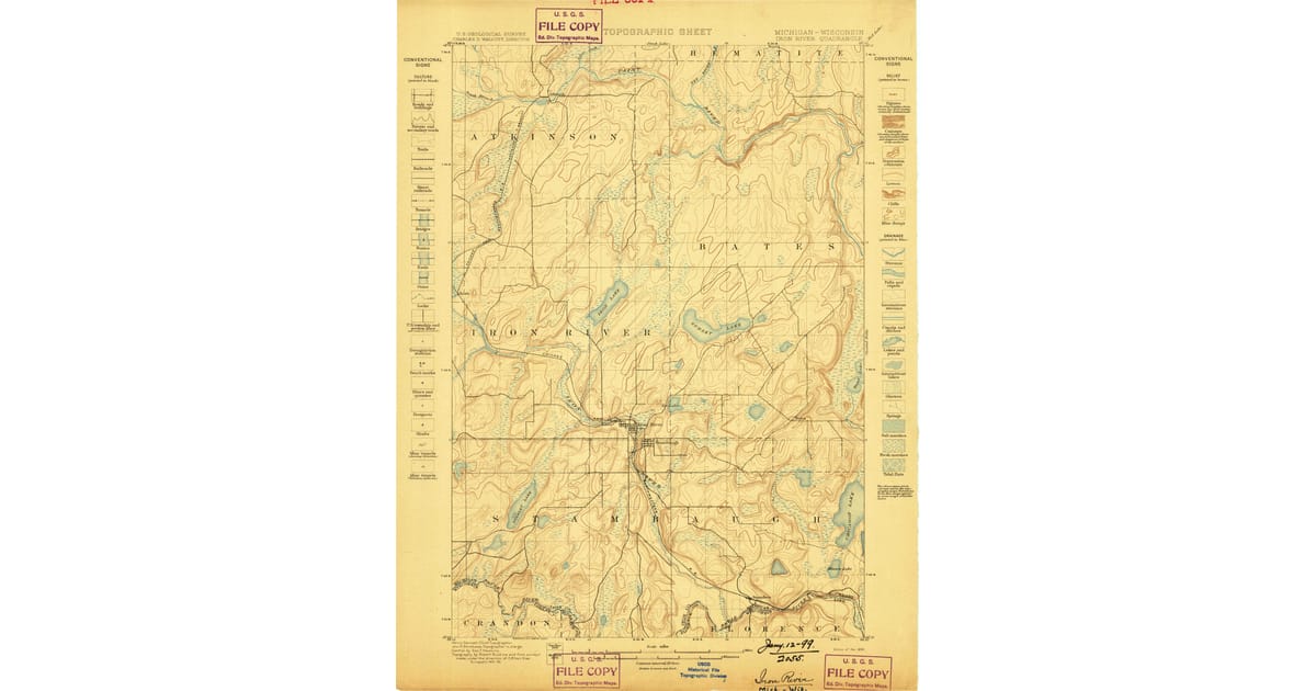 Old Maps of Florence County, WI for Metal Detecting | Pastmaps