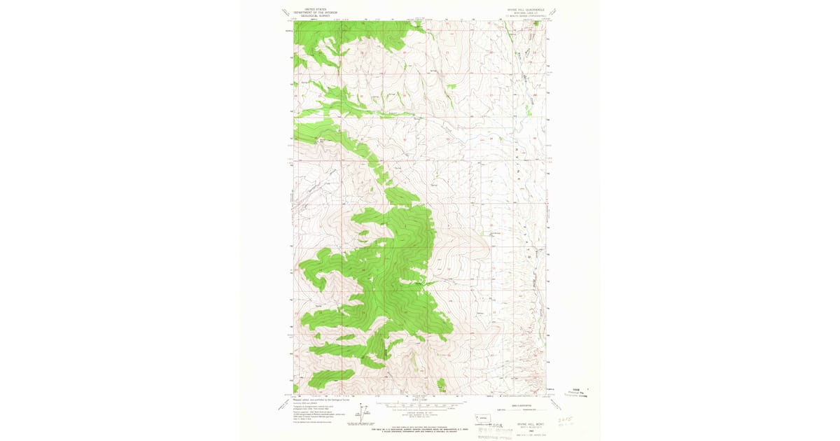 1965 Map of Irvine Hill, Lake County, MT — High-Res | Pastmaps