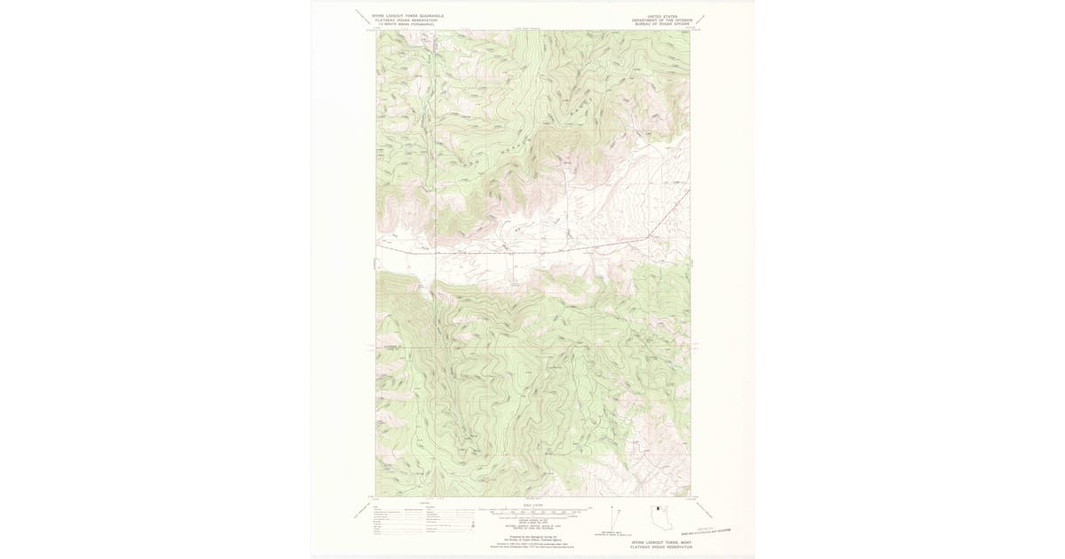 1982 Map of Irvine Lookout Tower, Lake County, MT — High-Res | Pastmaps