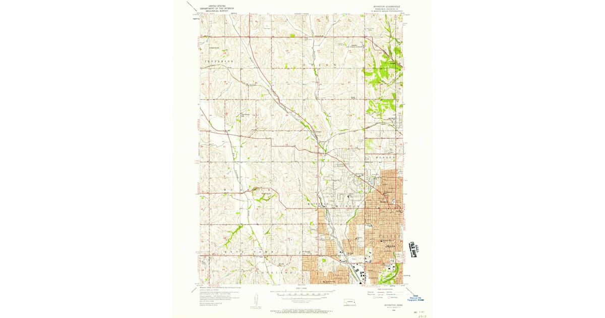 1956 Map of Irvington, Douglas County, NE — High-Res | Pastmaps