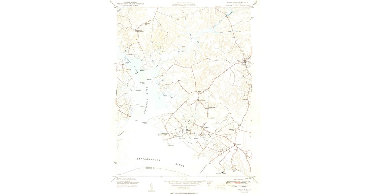 1949 Map of Irvington, VA — High-Res, 1949 Print #2 | Pastmaps