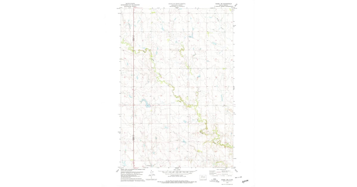 1978 Map of Isabel SW, Dewey County, SD — High-Res | Pastmaps