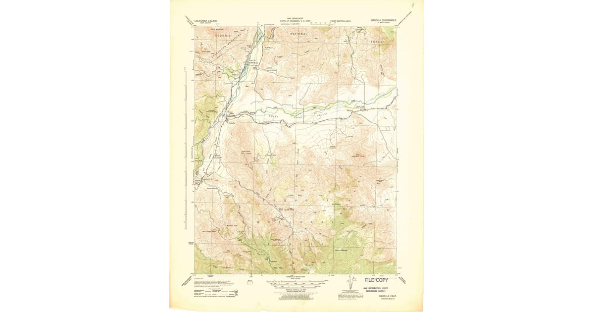1943 Map of Isabella, Kern County, CA — High-Res | Pastmaps