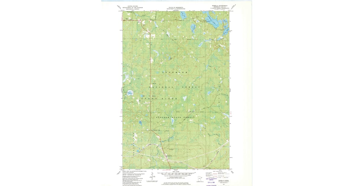 1981 Map of Isabella, Lake County, MN — High-Res | Pastmaps