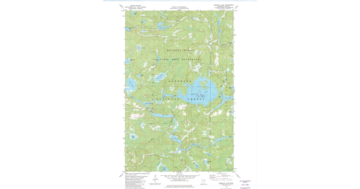 1981 Map of Isabella Lake, Lake County, MN — High-Res | Pastmaps