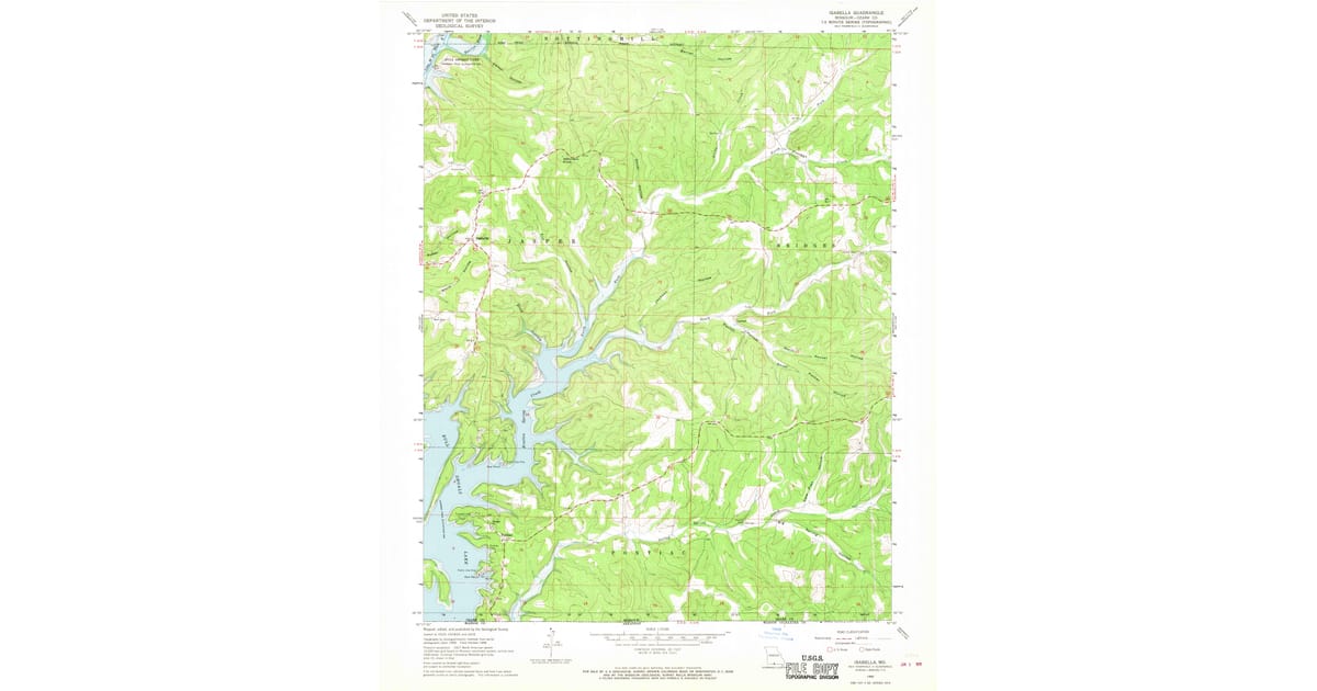 1968 Map of Isabella, Ozark County, MO — High-Res | Pastmaps