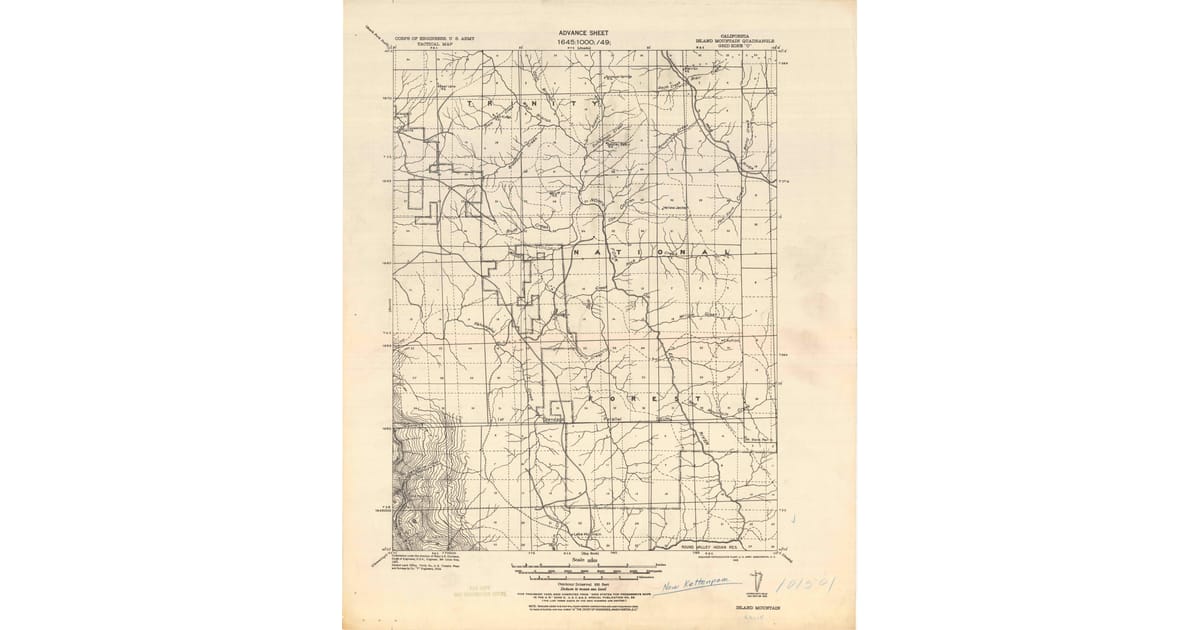 1922 Map of Island Mountain, Trinity County, CA — High-Res | Pastmaps