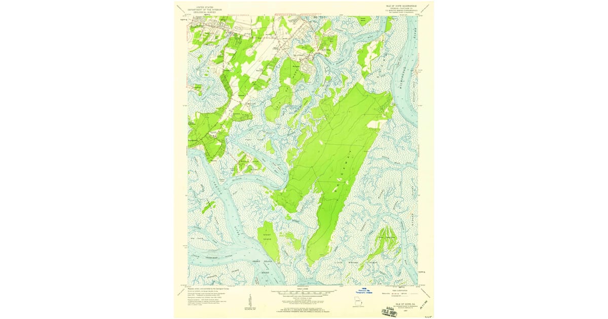 1957 Map of Isle of Hope, GA — High-Res | Pastmaps