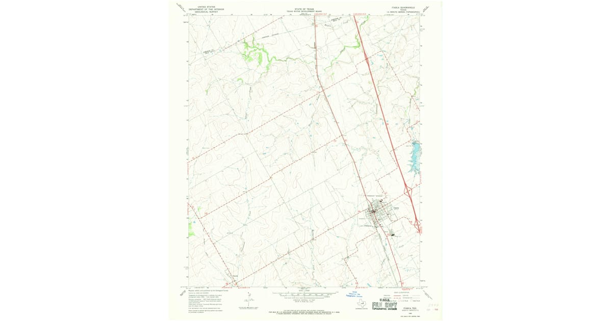 1965 Map of Itasca, TX — High-Res | Pastmaps