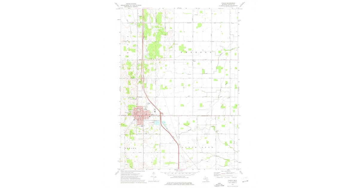 1973 Map of Ithaca, MI — High-Res | Pastmaps