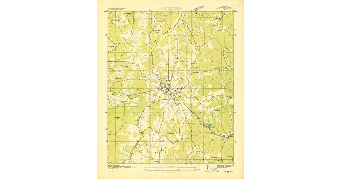 1935 Map of Iuka, MS — High-Res | Pastmaps