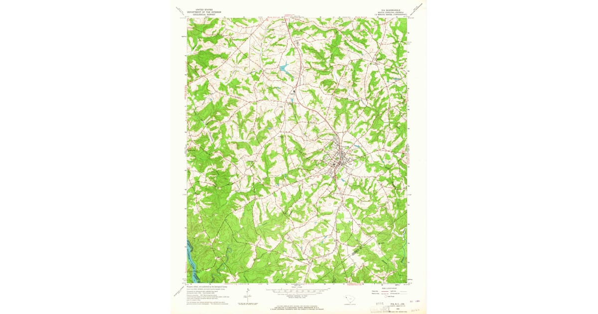 1964 Map of Iva, SC — High-Res | Pastmaps