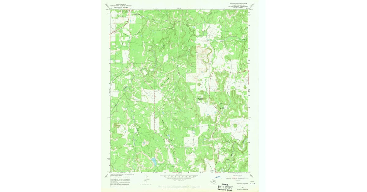 1967 Map of Ivan South, Stephens County, TX — High-Res | Pastmaps