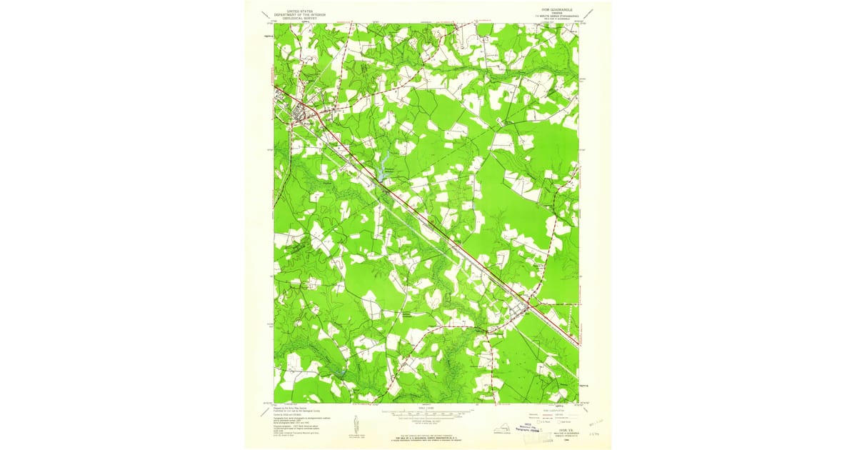 1944 Map of Ivor, VA — High-Res | Pastmaps