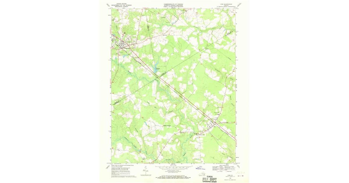 1968 Map of Ivor, VA — High-Res | Pastmaps