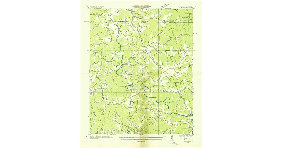 1935 Map of Ivylog, Union County, GA — High-Res | Pastmaps