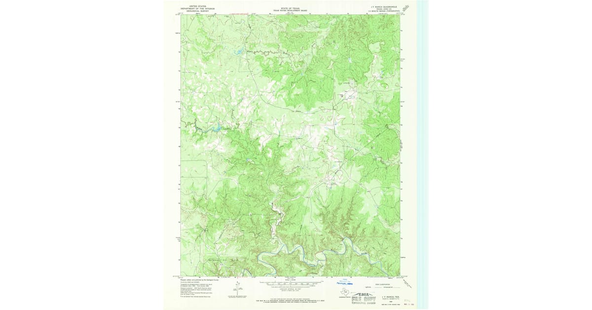 1966 Map of J Y Ranch, King County, TX — High-Res | Pastmaps