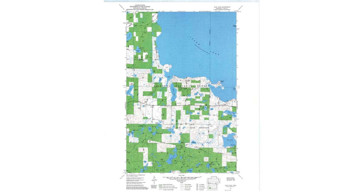 1971 Map of Jack Lake, Cass County, MN — High-Res | Pastmaps