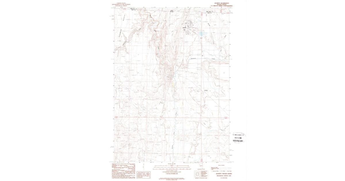 1989 Map of Jackpot, NV — High-Res | Pastmaps