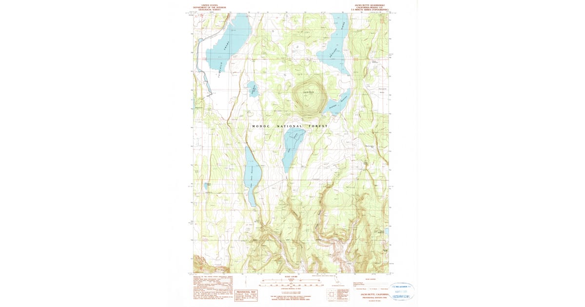 1990 Map of Jacks Butte, Modoc County, CA — High-Res | Pastmaps