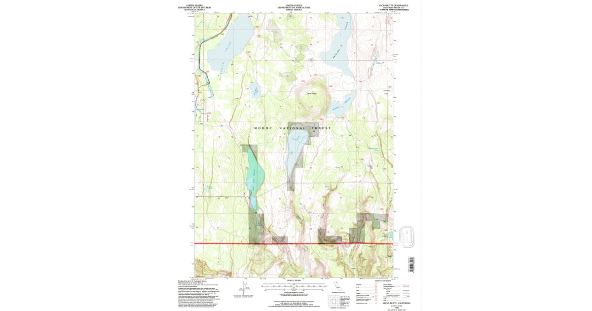 1993 Map of Jacks Butte, Modoc County, CA — High-Res | Pastmaps