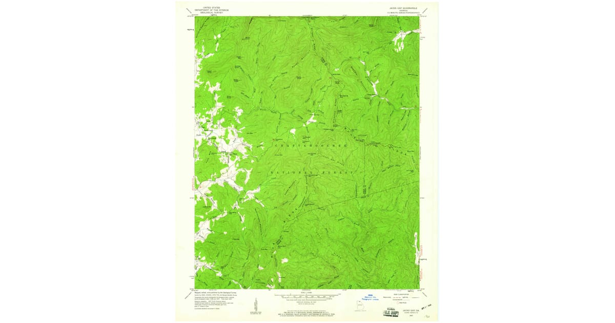 1957 Map of Jacks Gap, Union County, GA — High-Res | Pastmaps