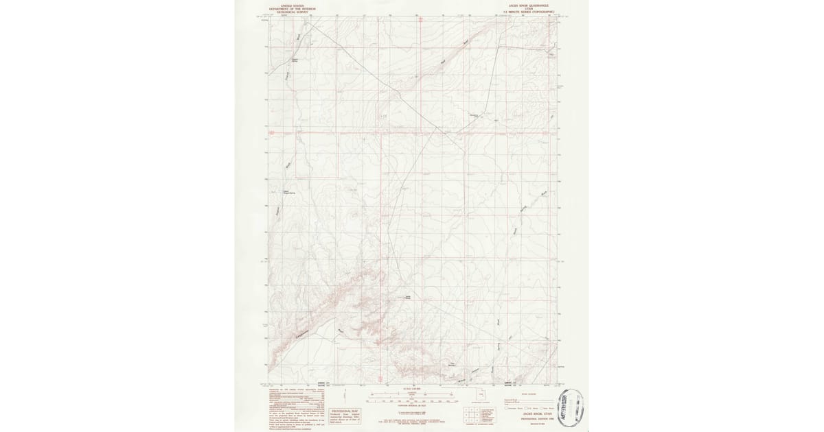 1986 Map of Jacks Knob, Emery County, UT — High-Res | Pastmaps