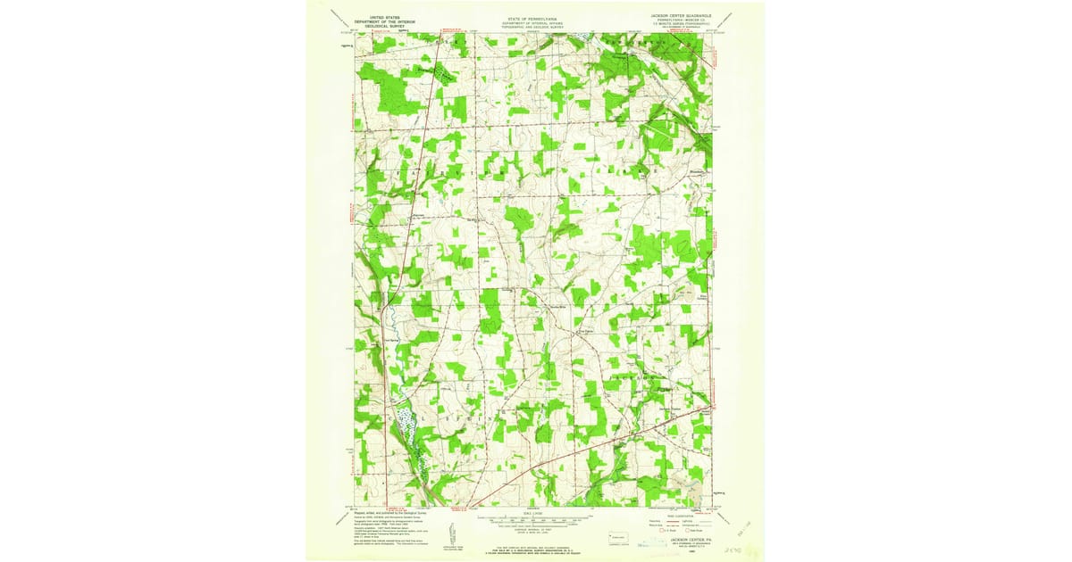 1960 Map of Jackson Center, PA — High-Res | Pastmaps
