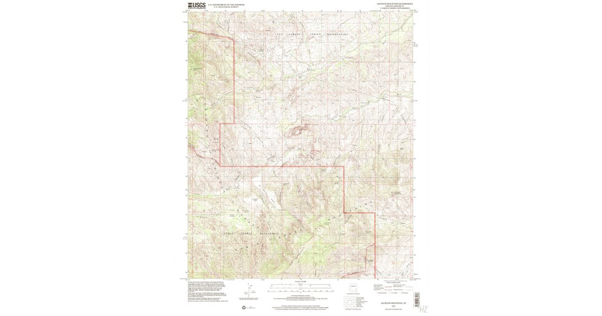 1997 Map of Jackson Mountain, Graham County, AZ — High-Res | Pastmaps