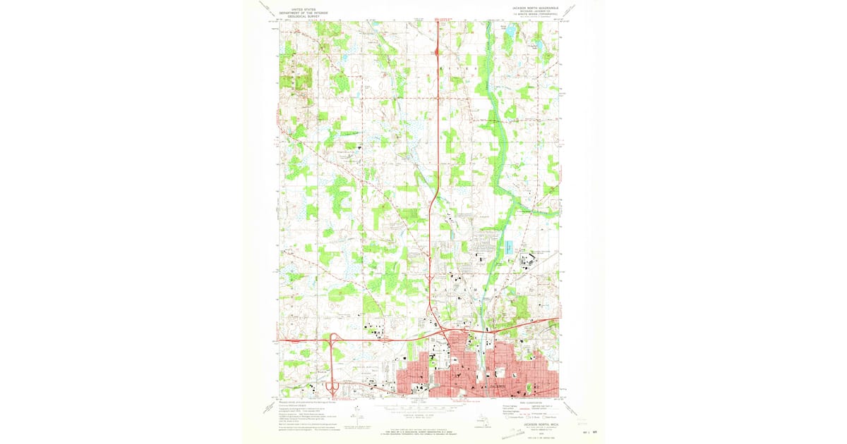 1970 Map of Jackson North, Jackson County, MI — High-Res | Pastmaps
