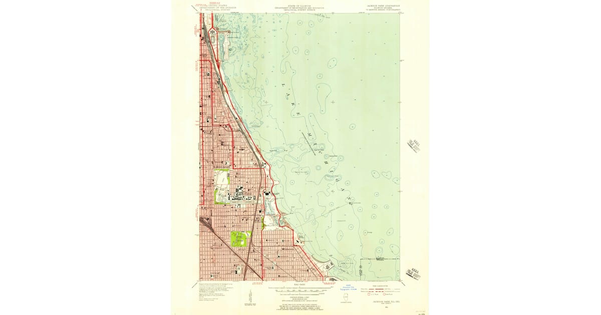 1953 Map of Jackson Park, Cook County, IL — High-Res | Pastmaps