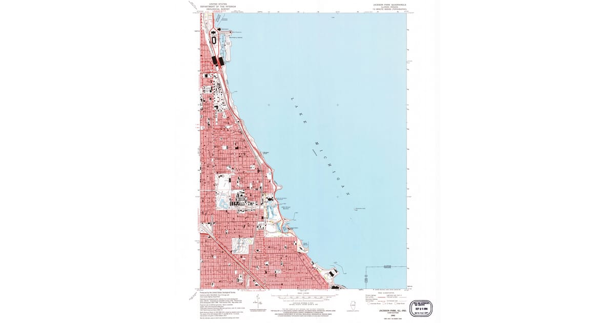 1993 Map of Jackson Park, Cook County, IL — High-Res | Pastmaps