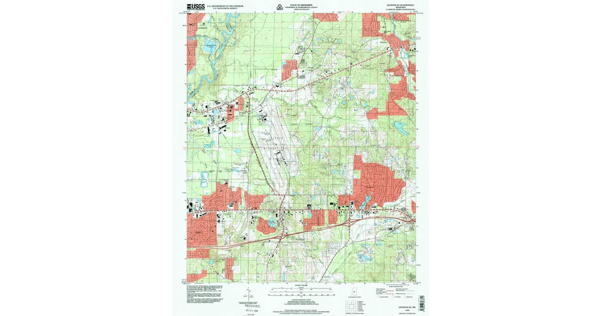 1998 Map of Jackson SE, Rankin County, MS — High-Res | Pastmaps