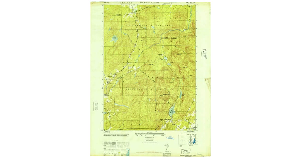1946 Map of Jackson Summit, Fulton County, NY — High-Res | Pastmaps
