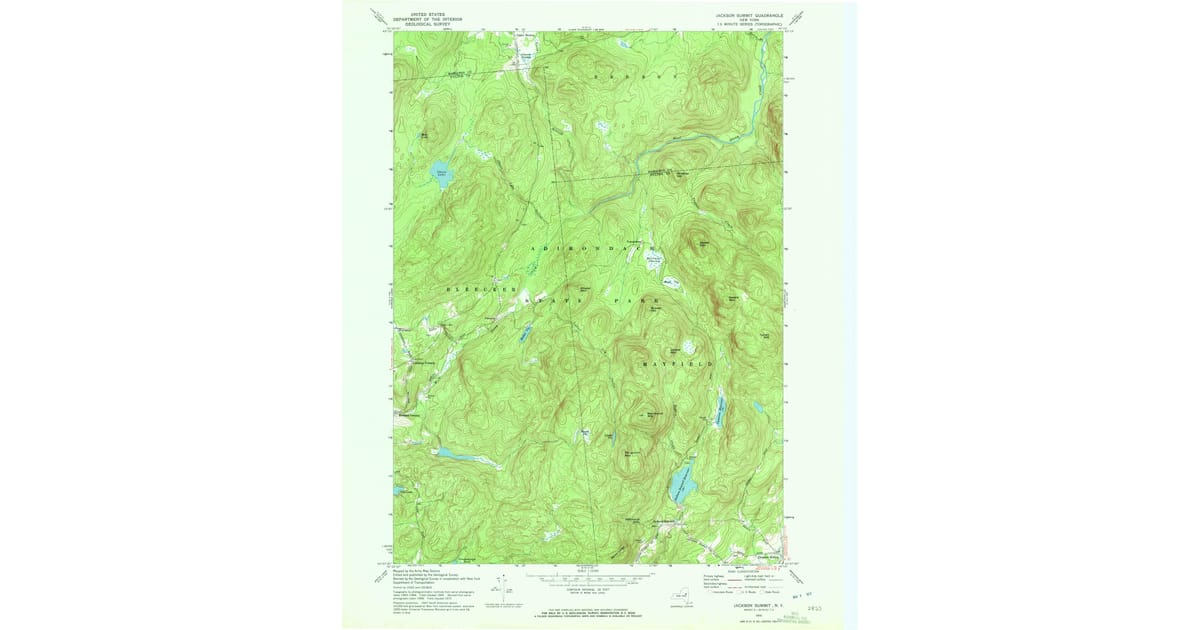 1970 Map of Jackson Summit, Fulton County, NY — High-Res | Pastmaps