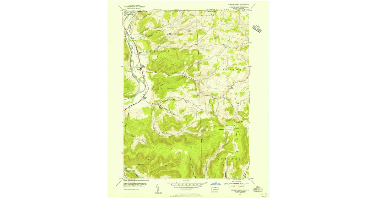 1954 Map of Jackson Summit, Tioga County, PA — High-Res | Pastmaps