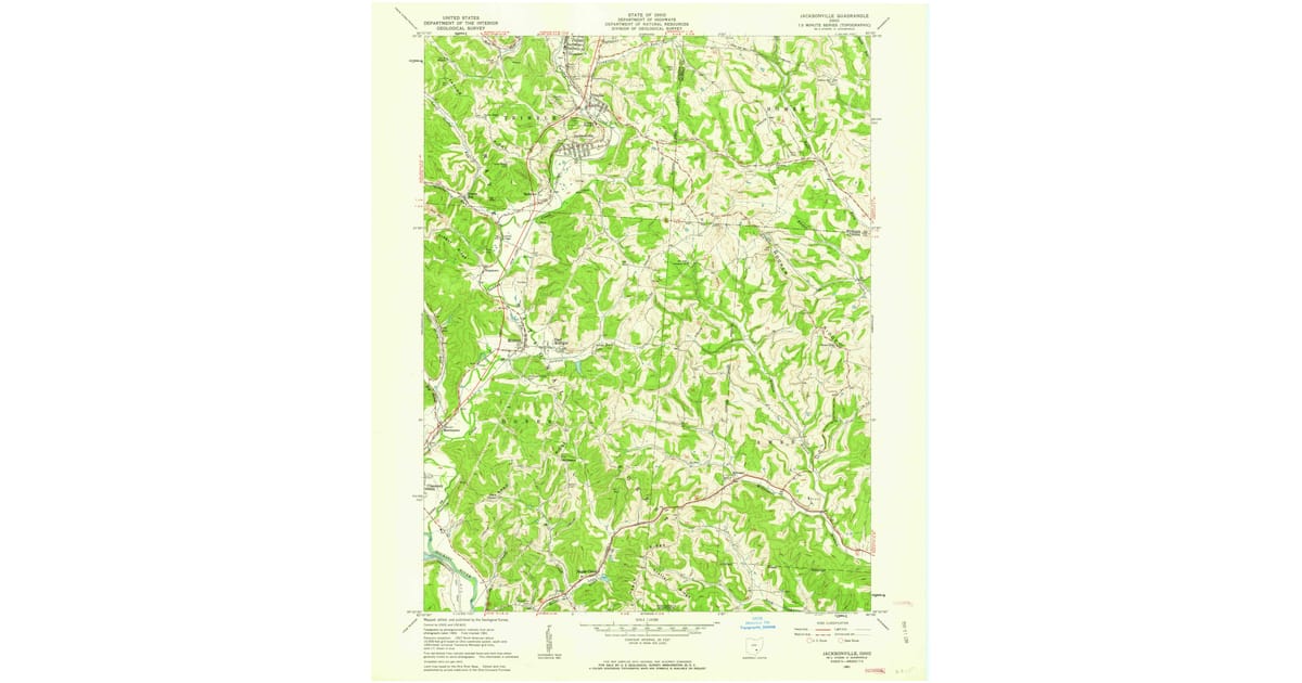 1961 Map of Jacksonville, OH — High-Res | Pastmaps