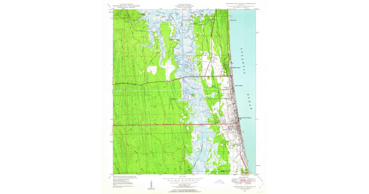 1948 Map of Jacksonville Beach, FL — High-Res | Pastmaps