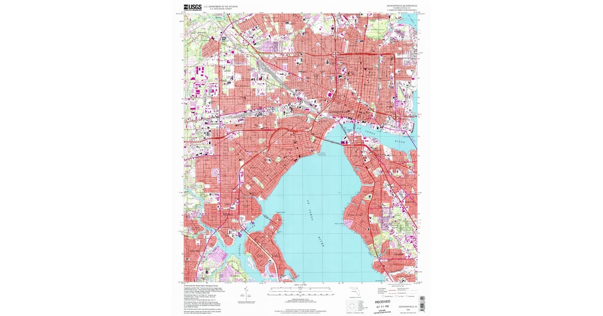 1994 Map of Jacksonville, FL — High-Res | Pastmaps