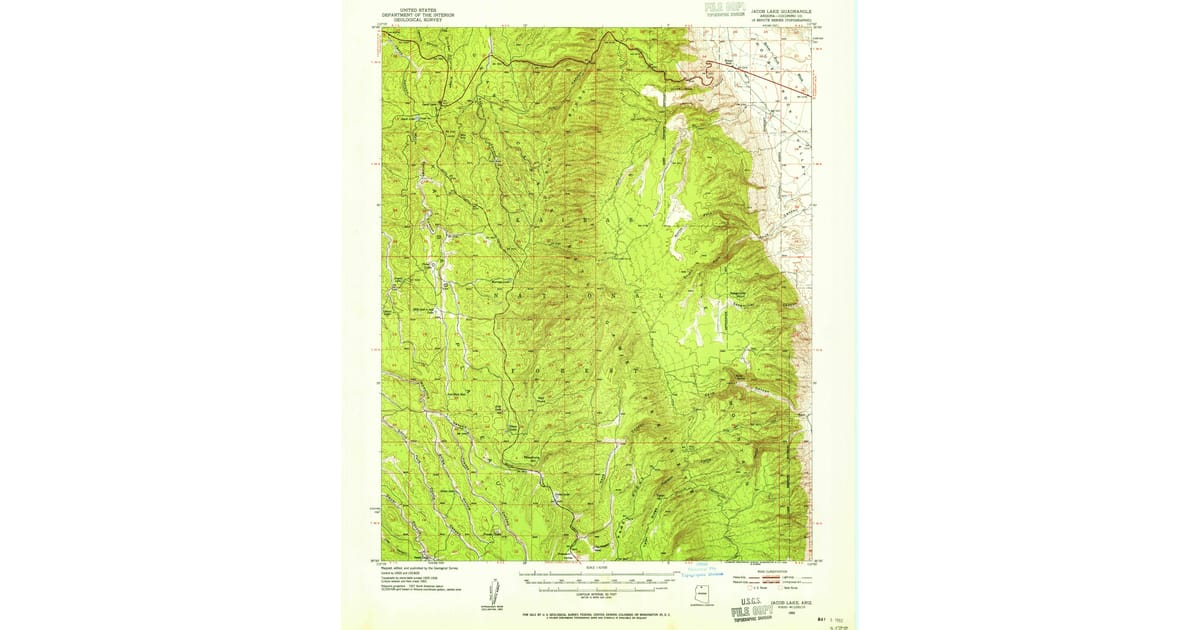 1953 Map of Jacobs Lake, Coconino County, AZ — High-Res | Pastmaps