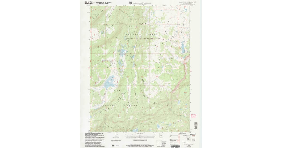 2002 Map of Jacobs Reservoir, Garfield County, UT — High-Res | Pastmaps
