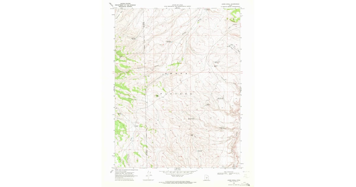 1969 Map of Jakes Knoll, Wayne County, UT — High-Res | Pastmaps