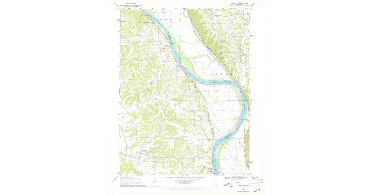 1969 Map of Jamestown, MO — High-Res | Pastmaps